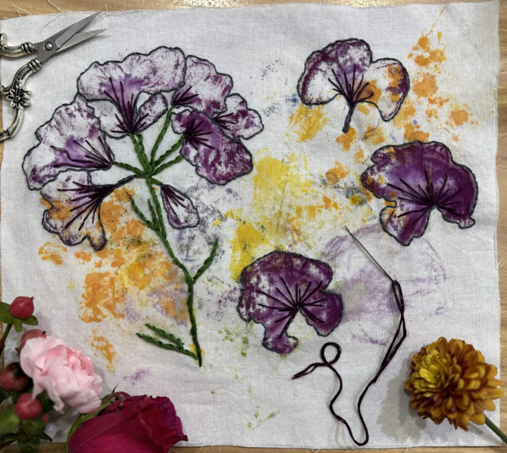 Flower Pounding with Hand Embroidery with Maria Andrus – Spokane Art School